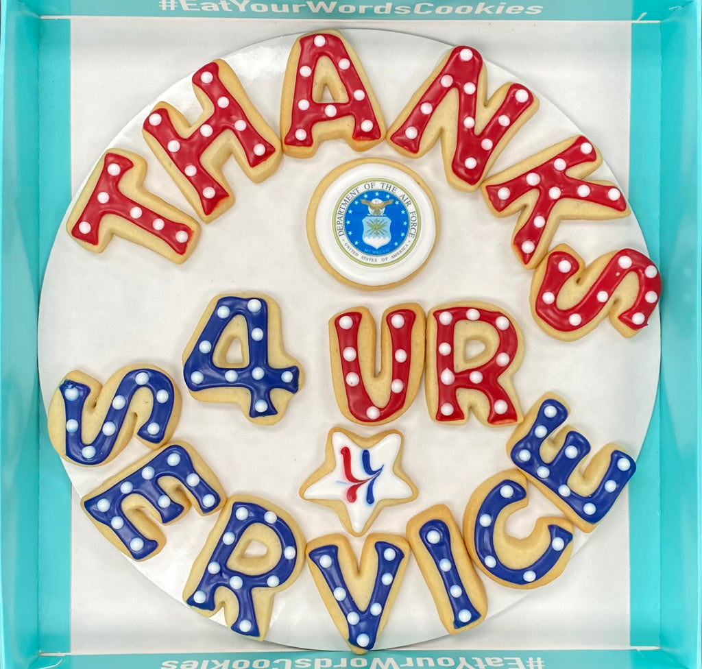 Thanks for your Service Veterans Day Cookies – Eat Your Words Custom ...
