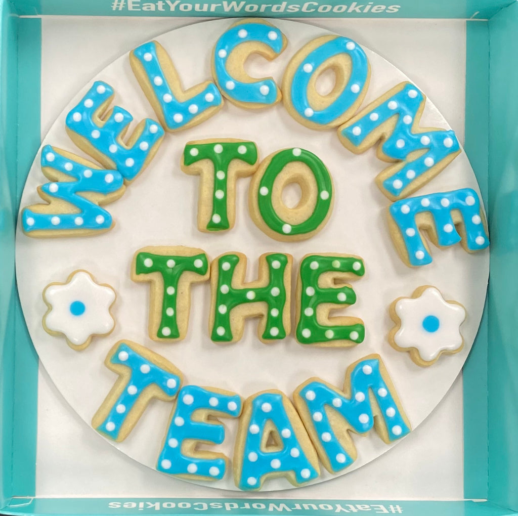 Welcome to the Team Cookies – Eat Your Words Custom Cookies
