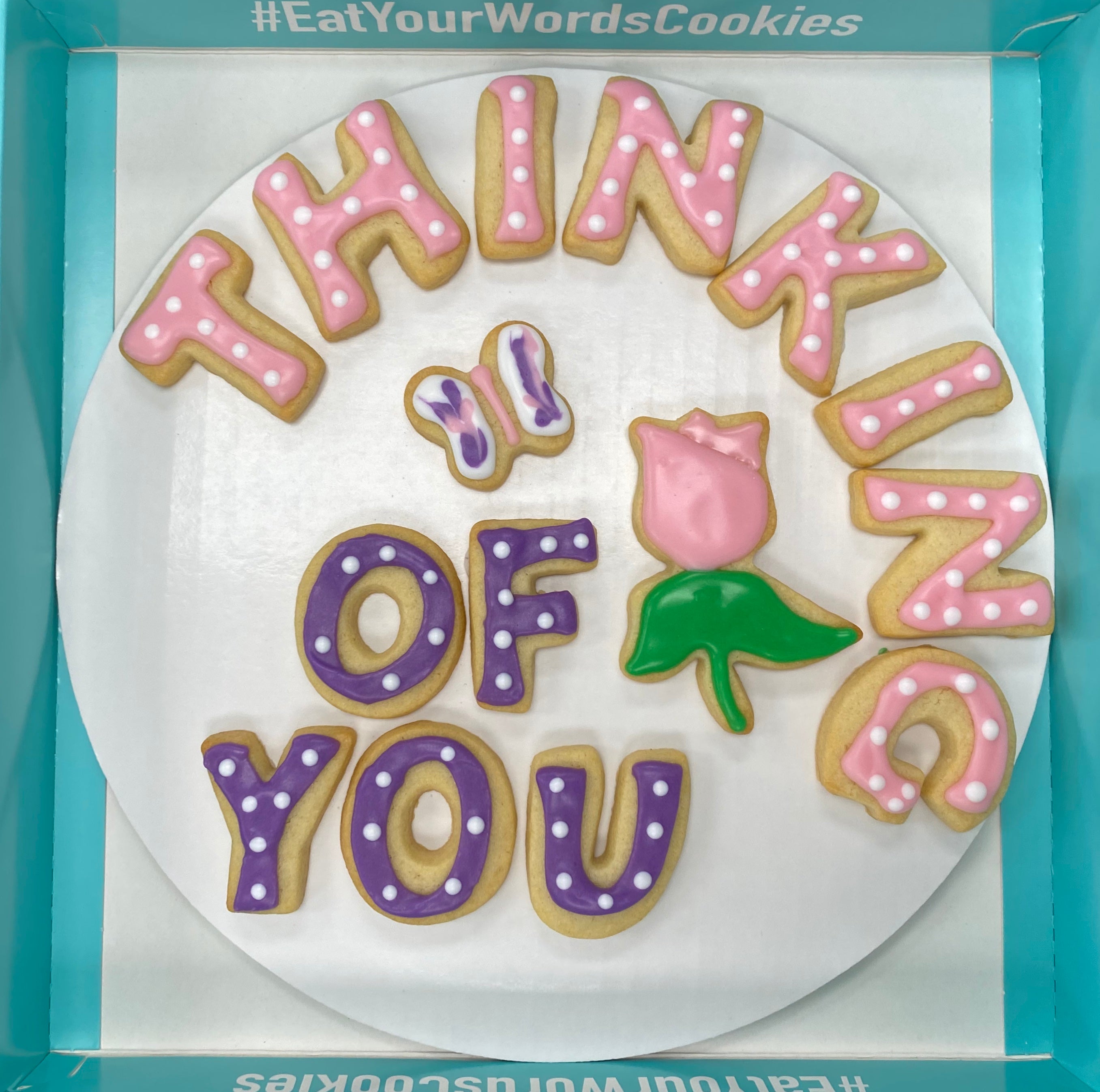 Thinking of You Cookies – Eat Your Words Custom Cookies